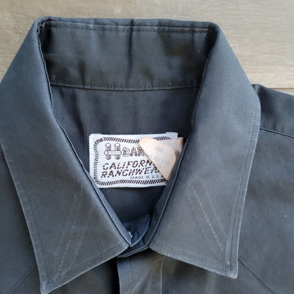 H Bar C | Shirts | Vintage H Bar C Western Pearl Snap Shirt All Black ...